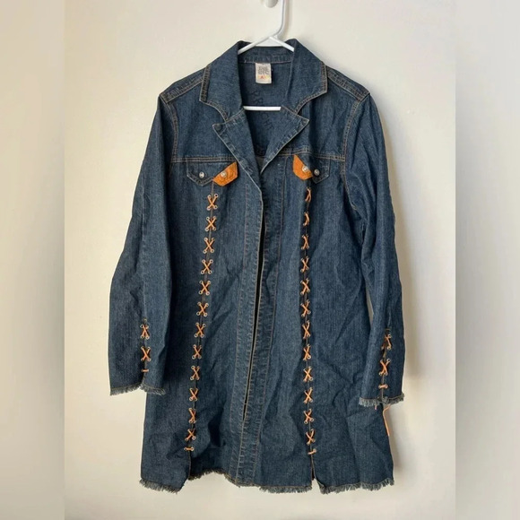 ethyl | Jackets & Coats | Ethyl Jean Jacket Western Style Long Blue ...